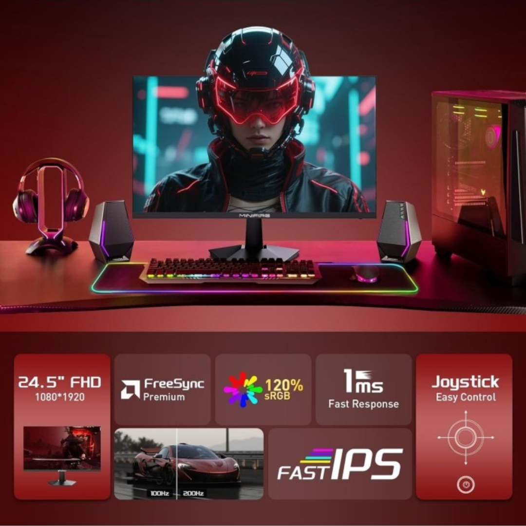 MiniFire FHD IPS Monitor 25’’ – 200 Hz Ultra-Fluide